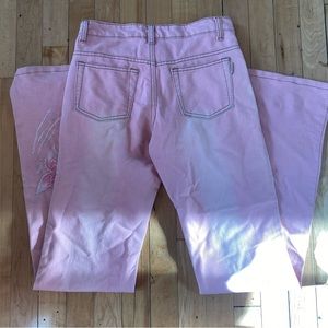 Jeans | Vintage Embellished Pink Flare Jeans | Poshmark